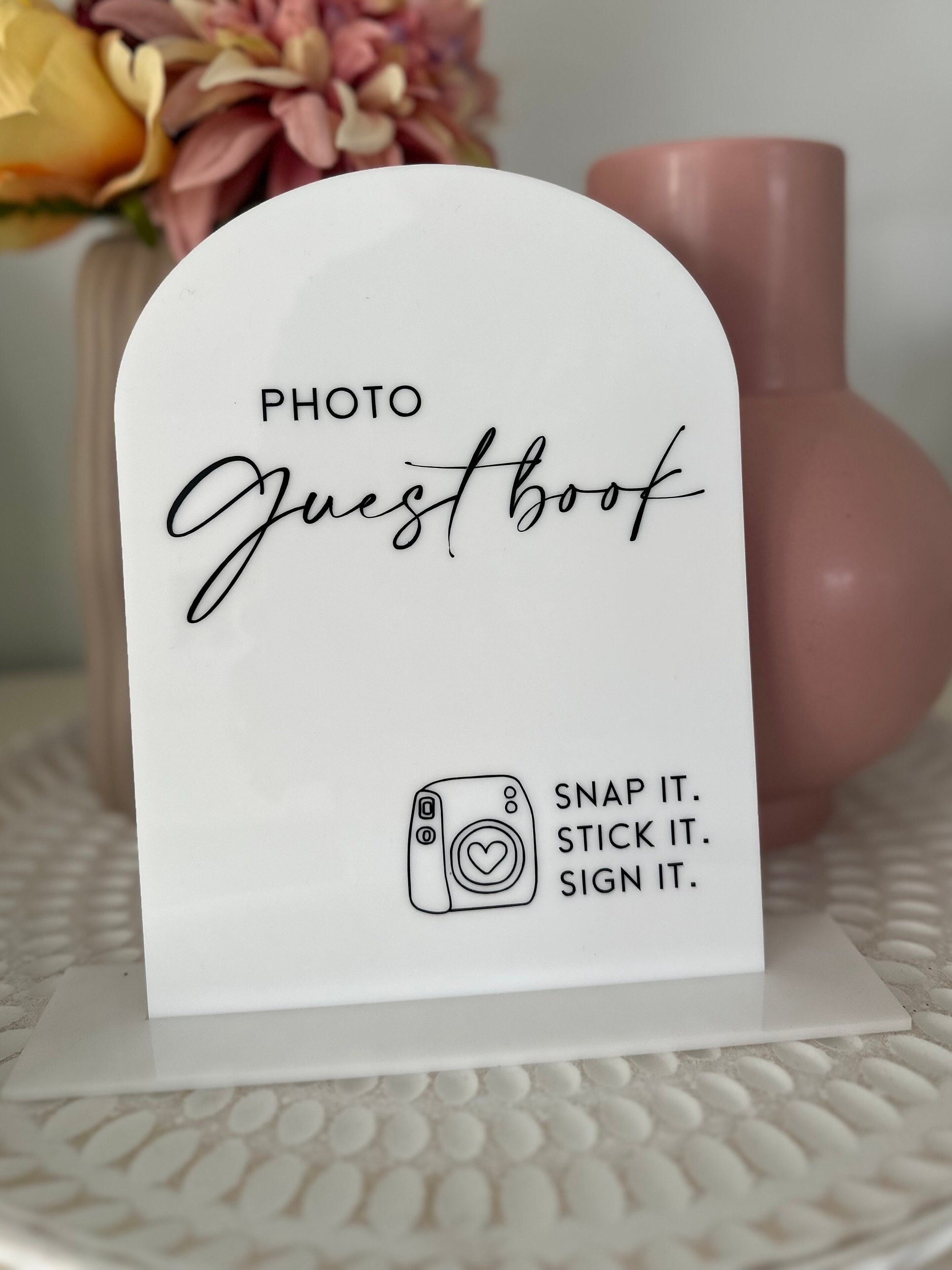 Acrylic Party Sign A5 Photo Guest Book Polaroid Wedding - Etsy Australia