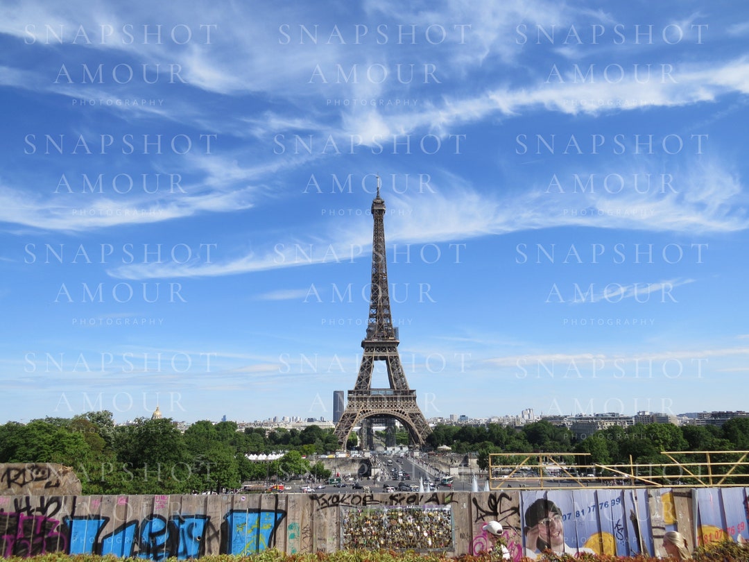 Eiffel Tower Framed by Graffiti From Jardins Du Trocadero - Etsy