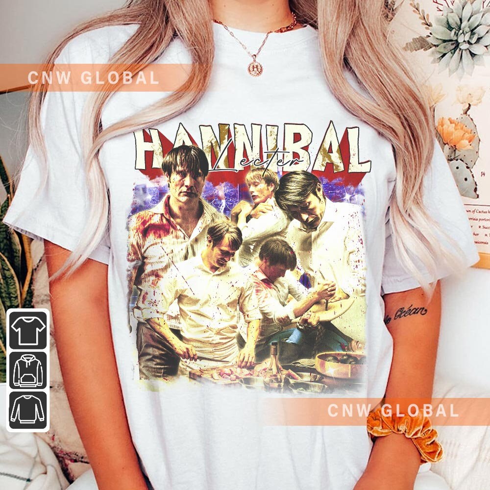 Hannibal Lecter Movie Shirt, Mads Mikkelsen Halloween Vintage 90s Y2K ...