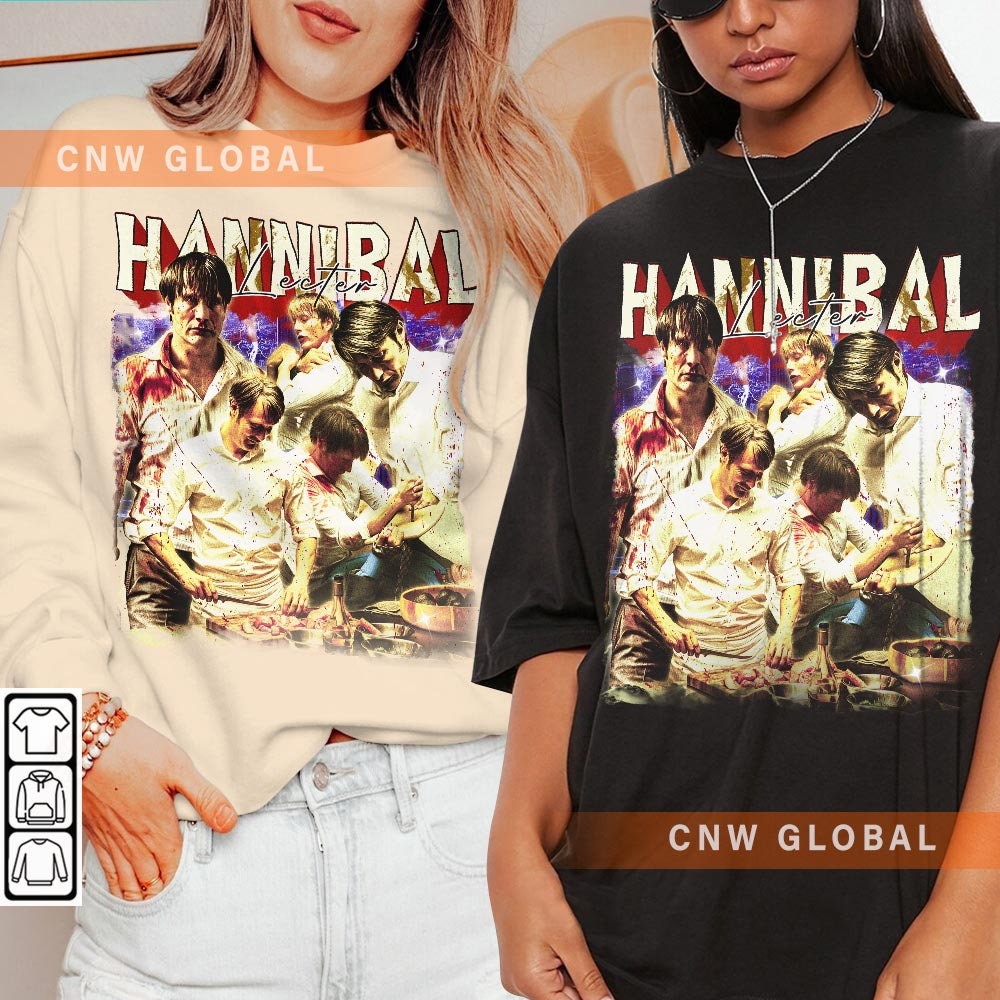 Hannibal Lecter Movie Shirt, Mads Mikkelsen Halloween Vintage 90s Y2K ...