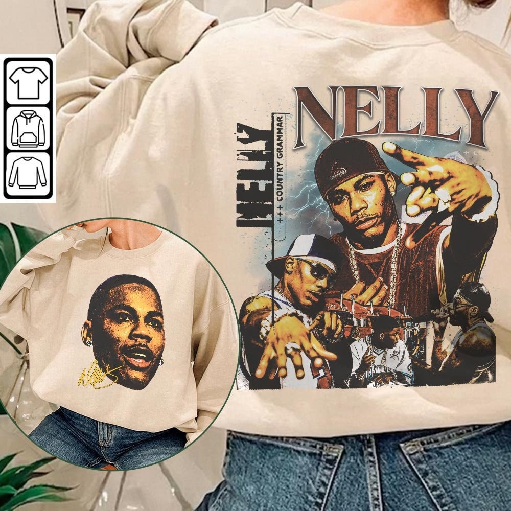 Nelly Rap Shirt 2 Side, Nelly Country Grammar Album Vintage 90s T Shirt ...