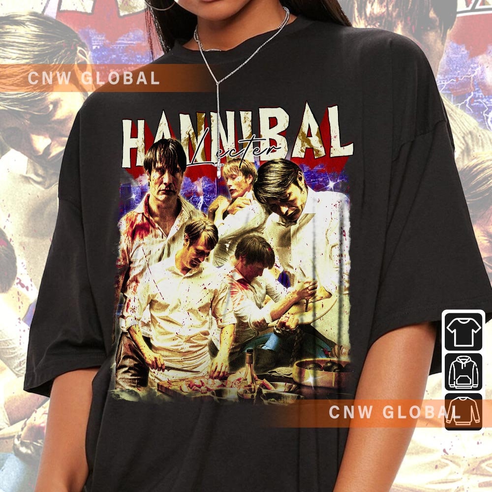 Hannibal Lecter Movie Shirt, Mads Mikkelsen Halloween Vintage 90s Y2K ...