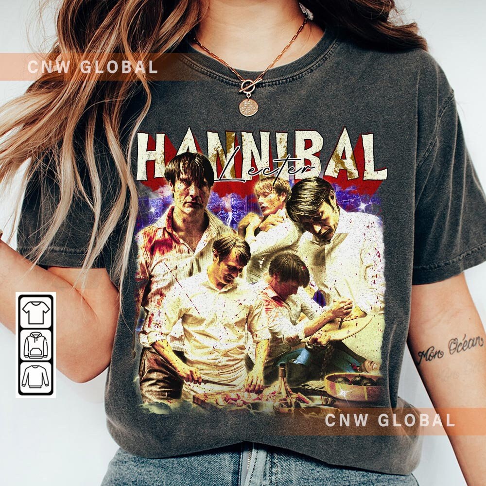 Hannibal Lecter Movie Shirt, Mads Mikkelsen Halloween Vintage 90s Y2K ...