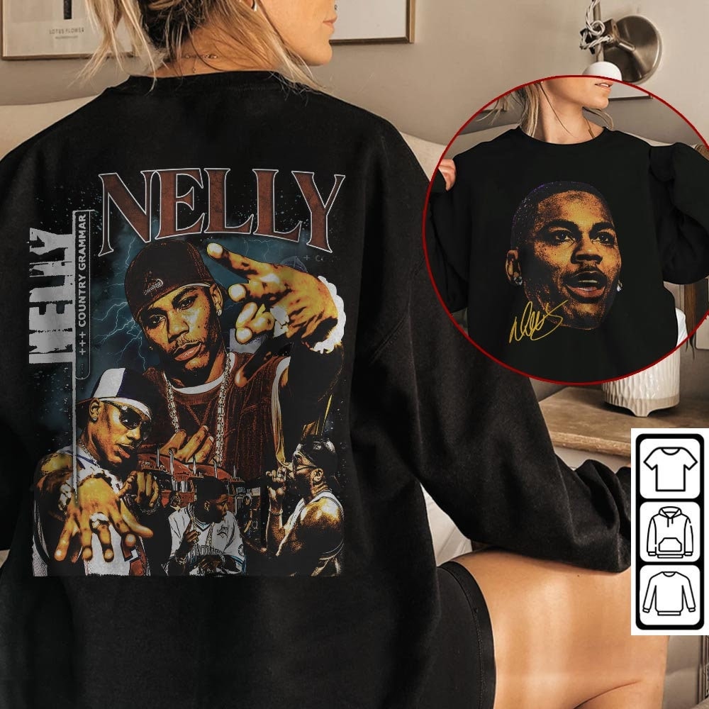 Nelly Rap Shirt 2 Side, Nelly Country Grammar Album Vintage 90s T Shirt ...