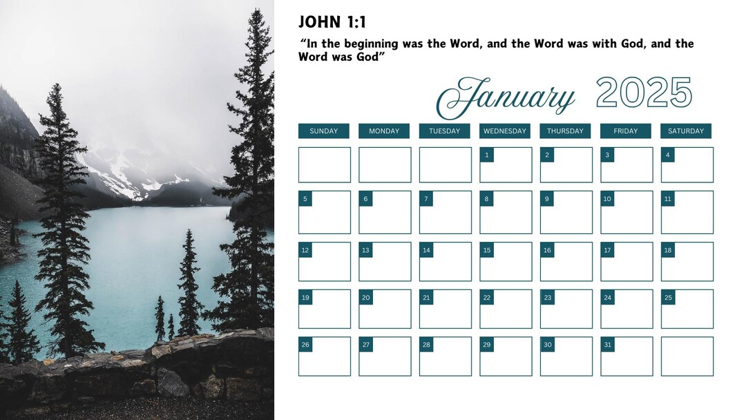 Digital Printable Biblical Calendar - Etsy