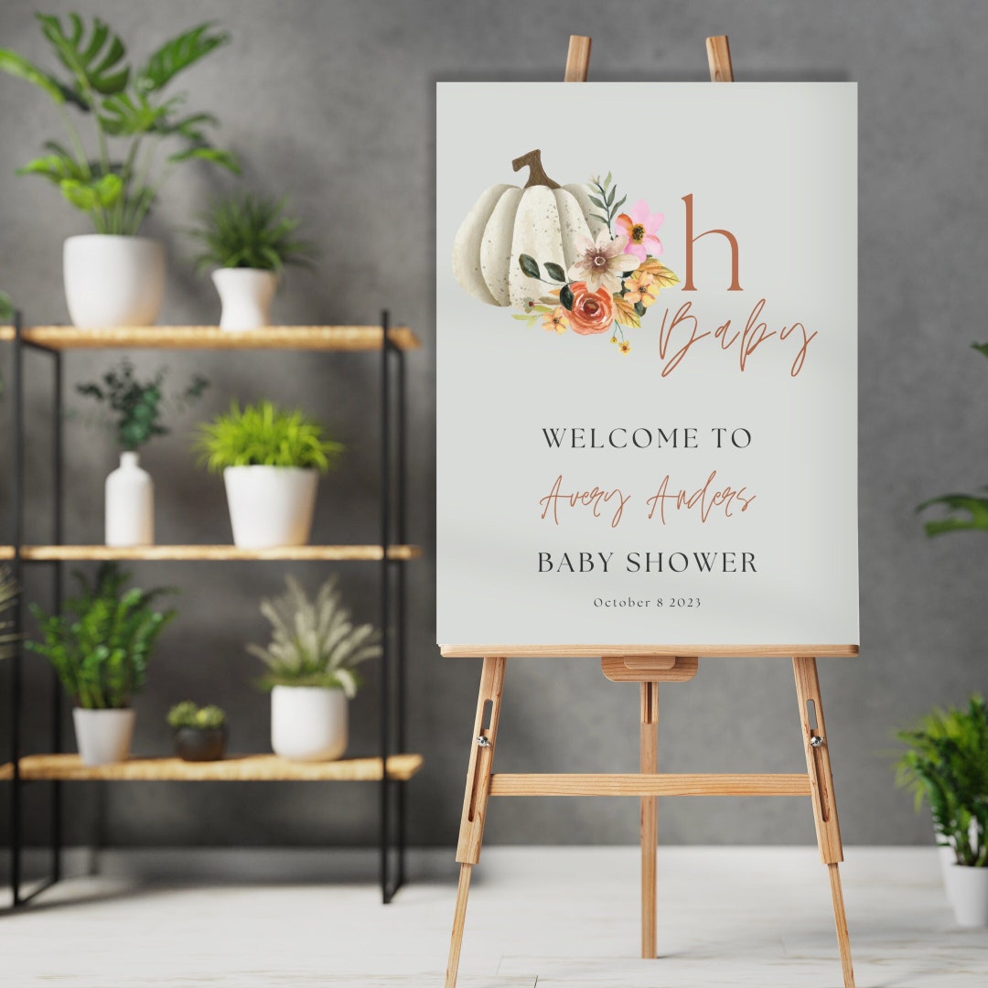 Girl Baby Shower Welcome Sign, DIY Welcome Sign, Fall Baby Shower ...