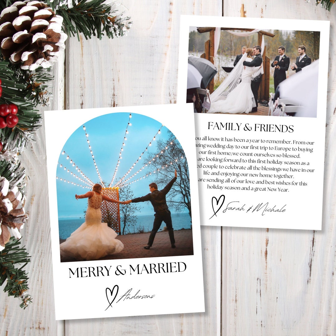 First Christmas Personalized Newlywed Christmas Card Marry and Married ...