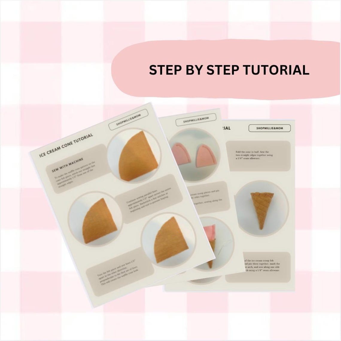 Felt Play Ice Cream Cone - PDF Pattern & Tutorial - Etsy