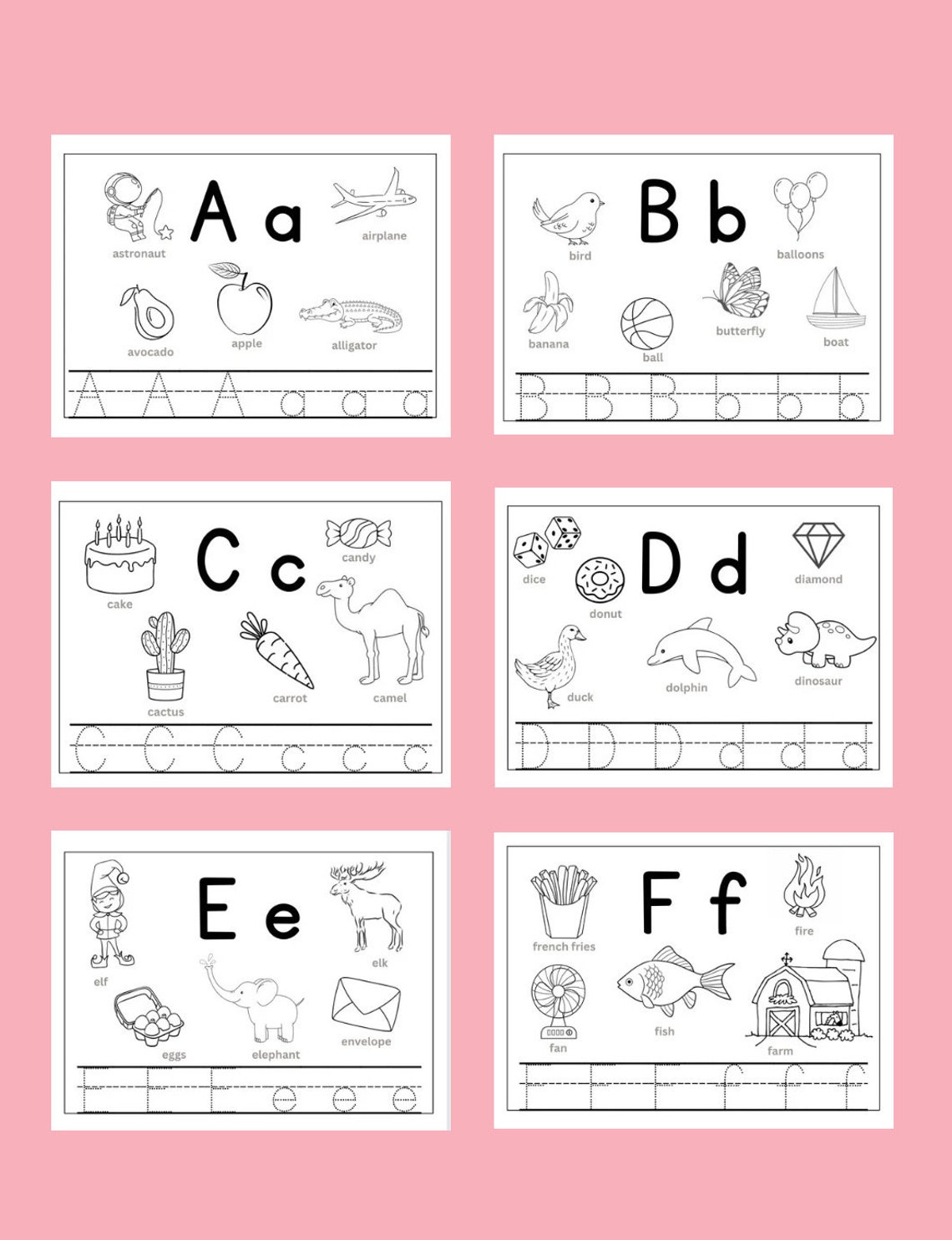 Alphabet Coloring Pages DIGITAL DOWNLOAD, Preschool Activity With ...