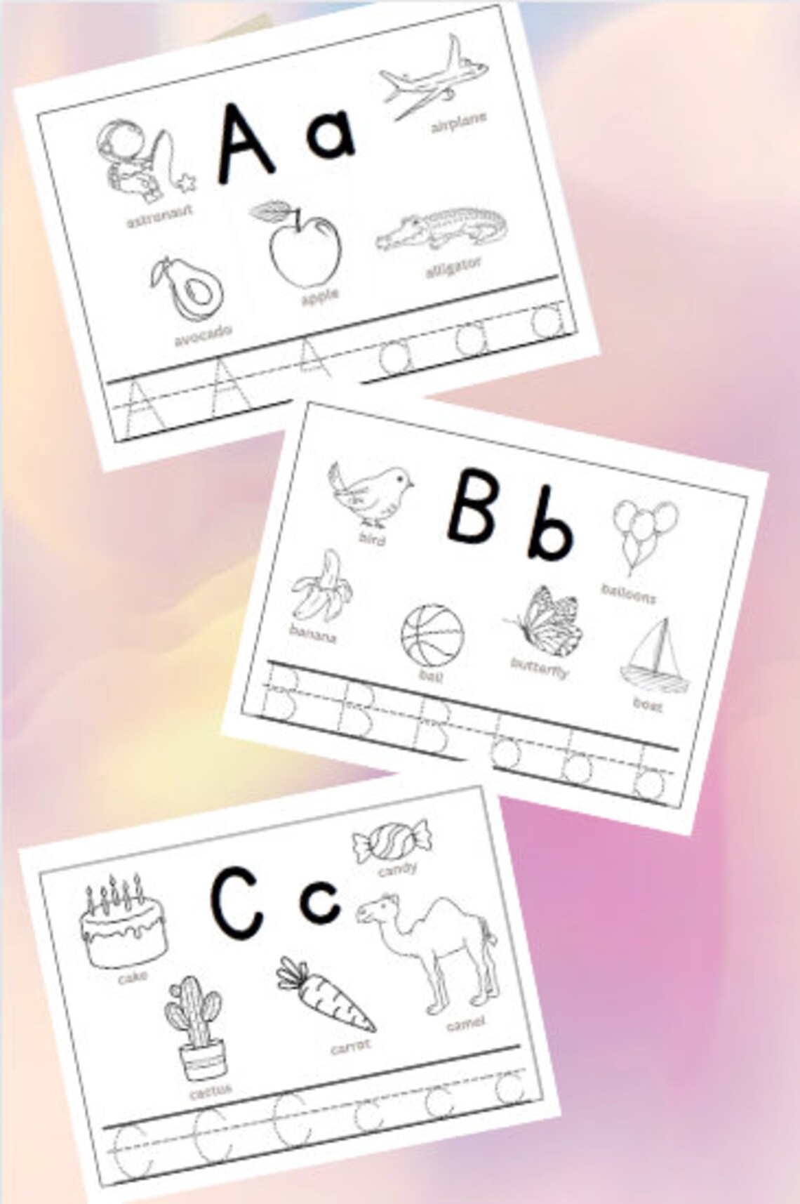 Alphabet Coloring Pages Digital Download, Preschool Activity With ...