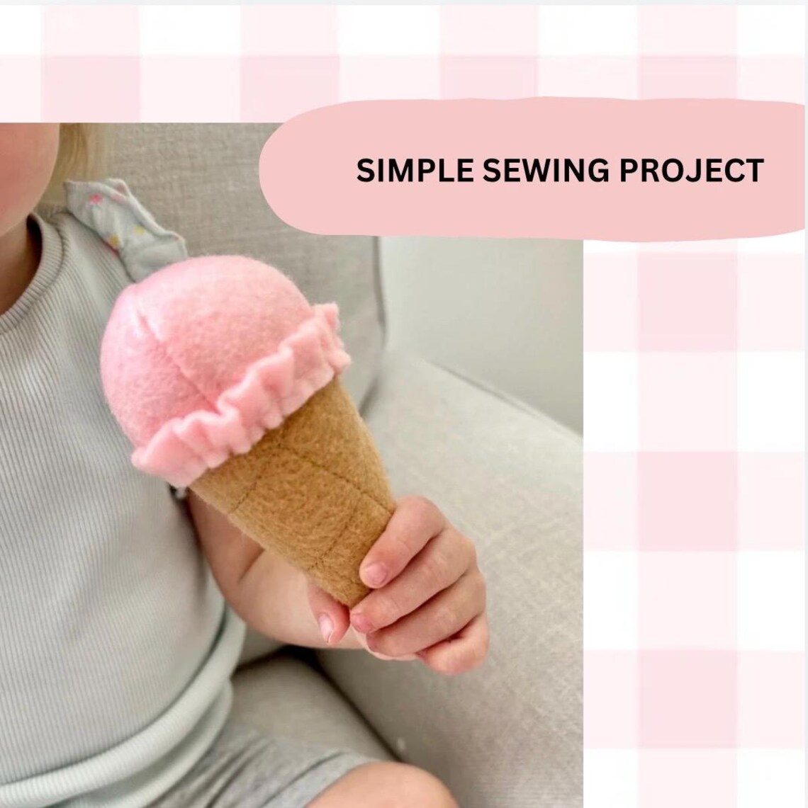 Felt Play Ice Cream Cone - PDF Pattern & Tutorial - Etsy