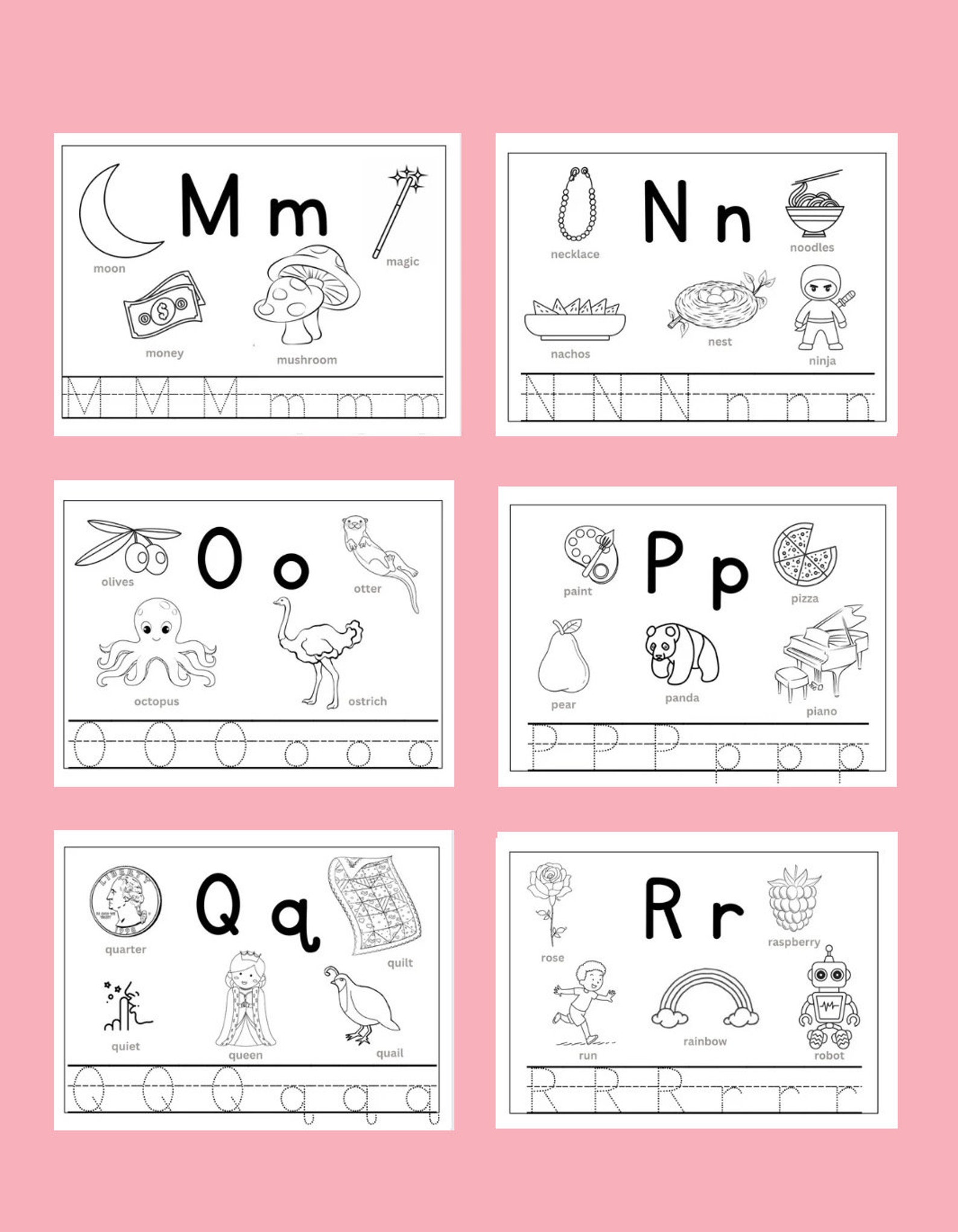Alphabet Coloring Pages DIGITAL DOWNLOAD, Preschool Activity With ...