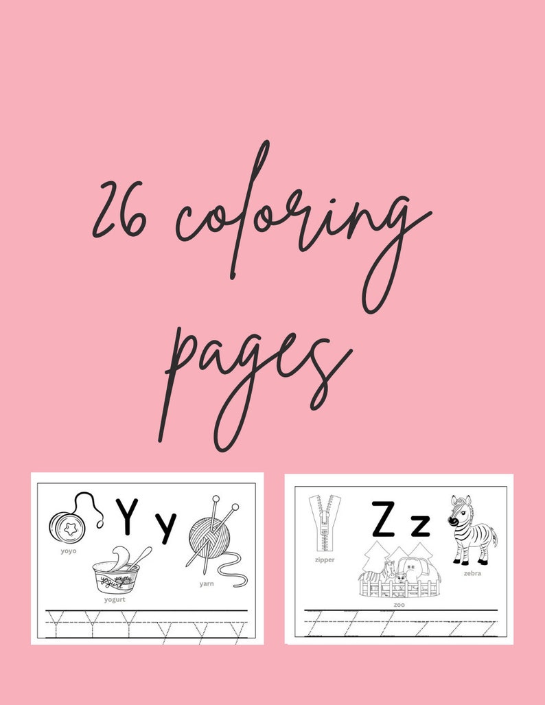 Alphabet Coloring Pages DIGITAL DOWNLOAD, Preschool Activity With ...
