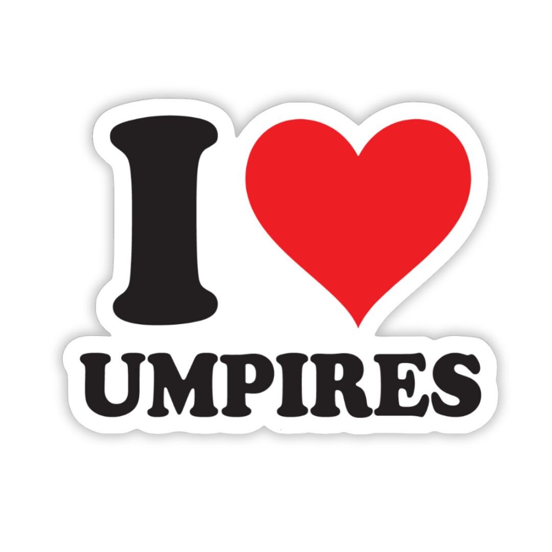 I Heart Love Umpires Sticker Catcher Batter Helmet Mask, Funny Softball ...