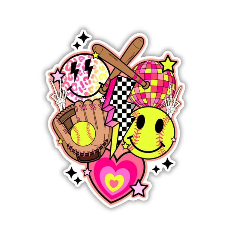 Softball Sticker - Etsy