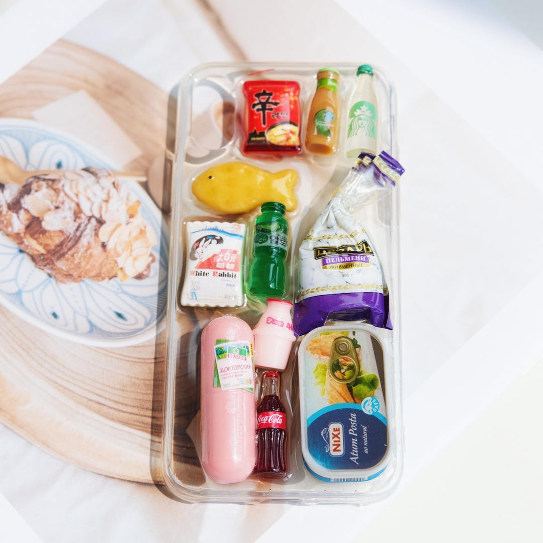 Miniature Food Resin Phone Case: Custom 3D Snack Phone Case for iPhone ...