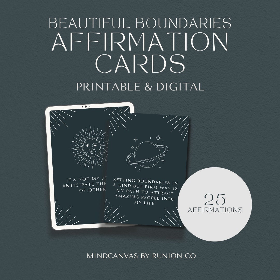Printable Beautiful Boundaries Affirmation Cards Empowerment - Etsy