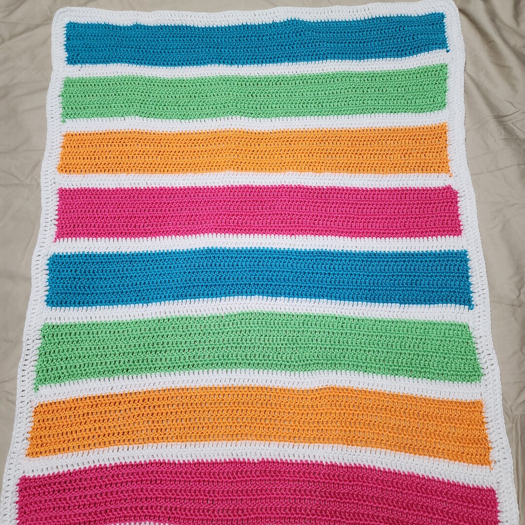 Bold Color Baby Blanket and Cap - Etsy