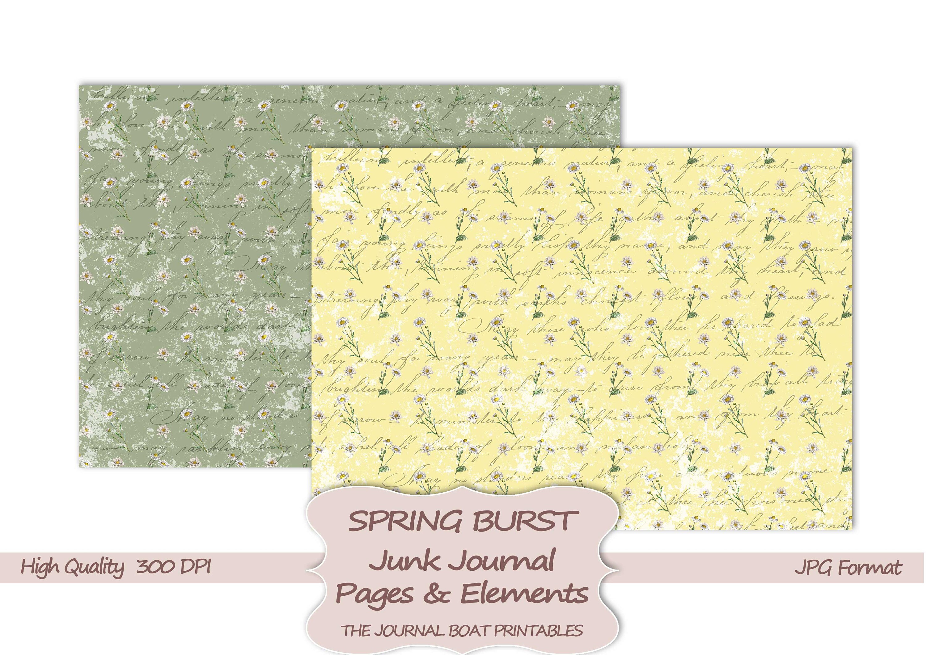 Spring Burst, Junk Journal Printable, Junk Journal Kit, Shabby Chic ...