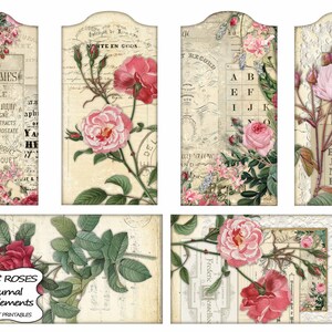 Junk Journal Kit, Romantic Roses, Pink Roses, Red Roses, Shabby Chic ...