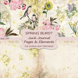 Spring Burst, Junk Journal Printable, Junk Journal Kit, Shabby Chic ...