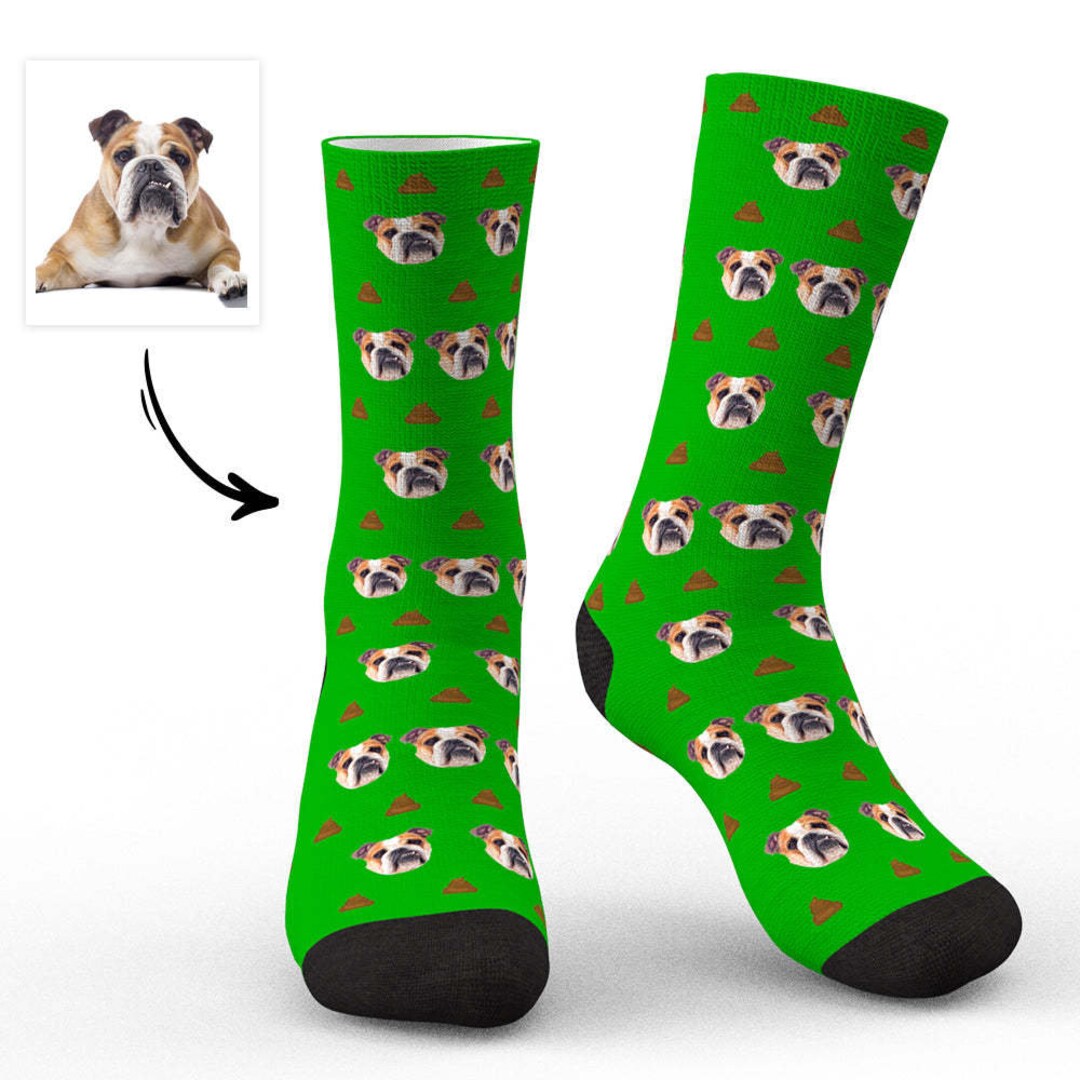 Custom Face Socks Personalized Dog Photo Socks,the Cat is on My Lap ...