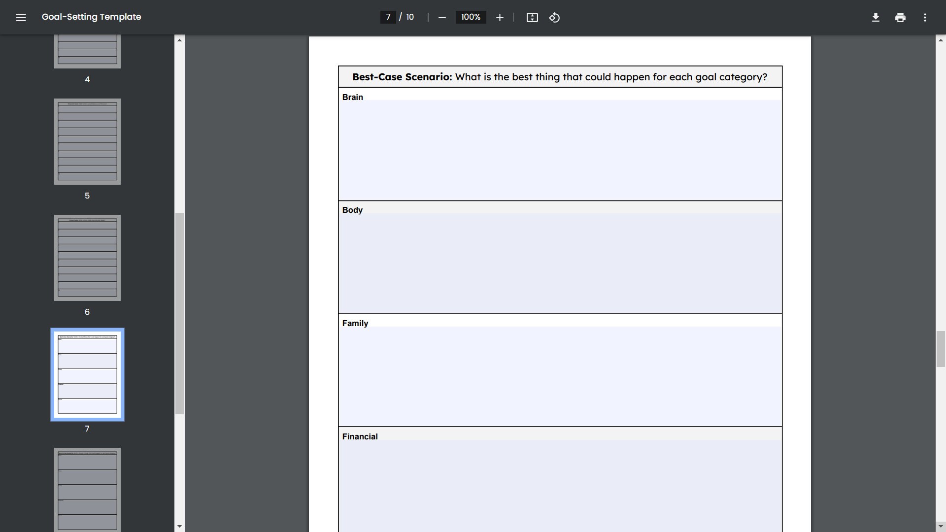 10-page Goal Setting Template: Editable & Printable PDF, Goal Setting ...