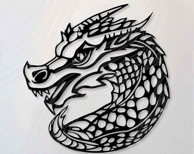 Dragon Vector Template Lasercut File .dxf .svg .ai .pdf .png Plotter ...