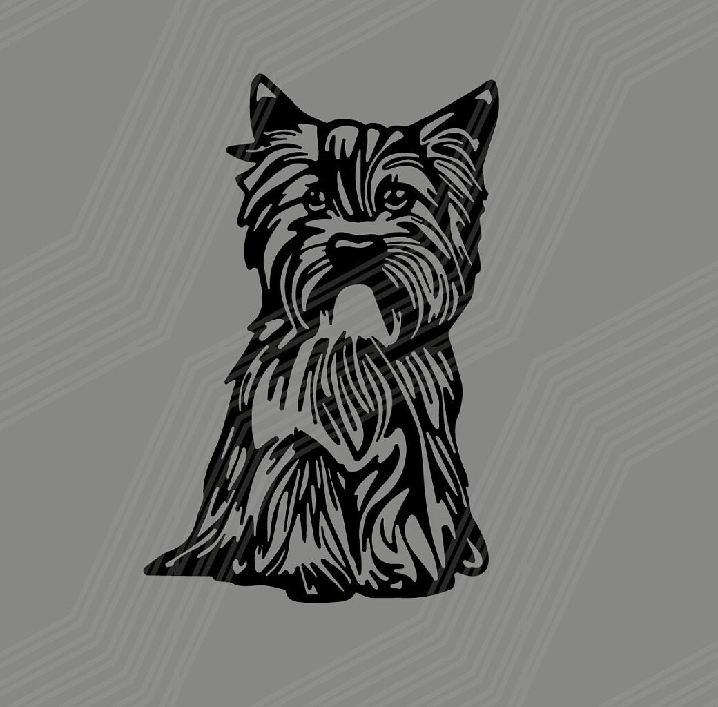 Yorkshire Terrier Vector Template Lasercut File .dxf .svg .ai .pdf .png ...