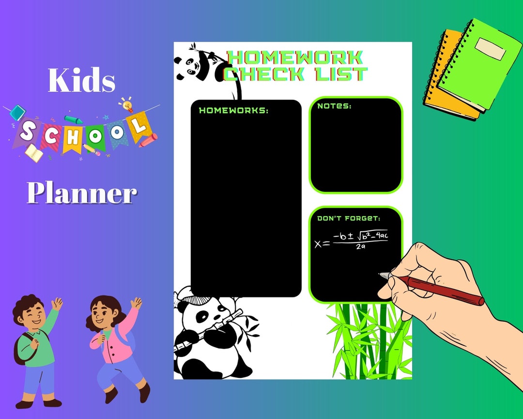 Digital Printable Homework Planner for Kids | Digitally Printable ...