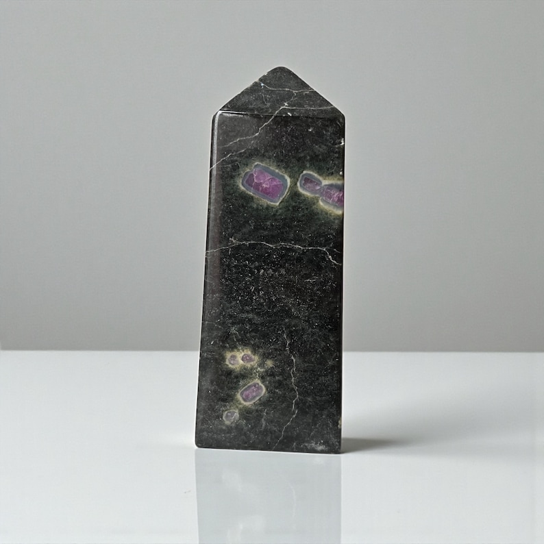 Ruby in Fuchsite Polished Tower | Extra Dark Green Color | Natural ...