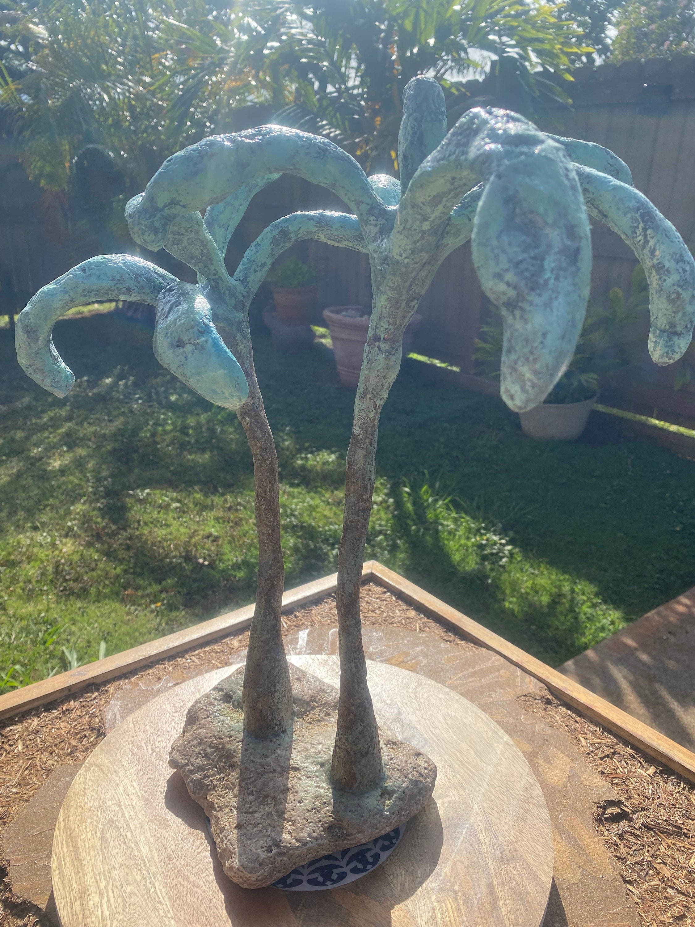 Double Palm Tree Sculpture - Etsy