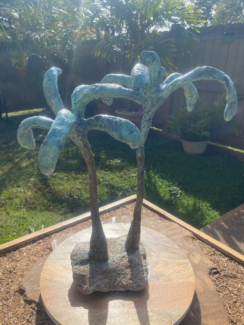 Double Palm Tree Sculpture - Etsy