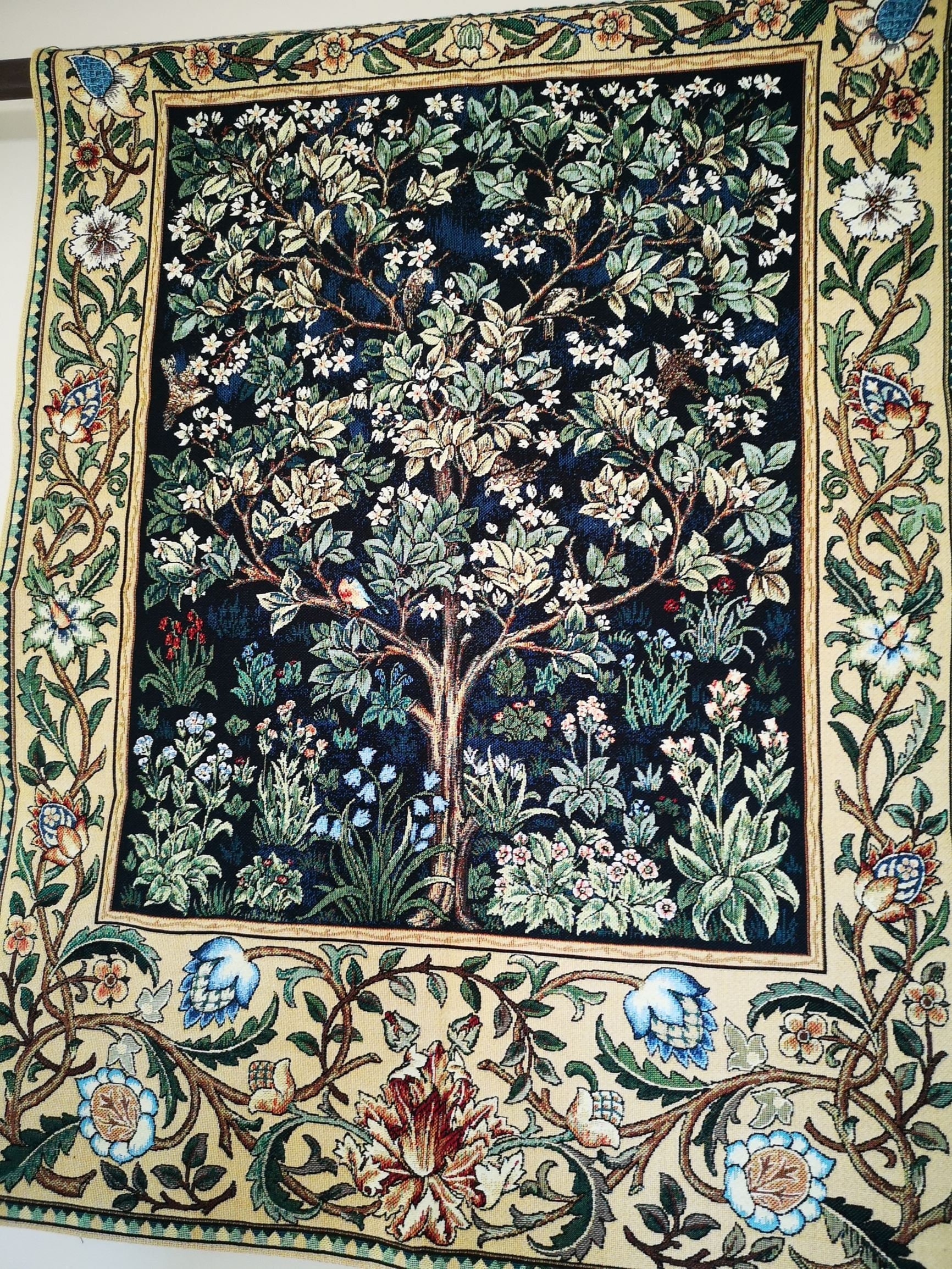 Tapestry, William Morris Tree of Life Woven Tapestry Blue Wall Hanging ...