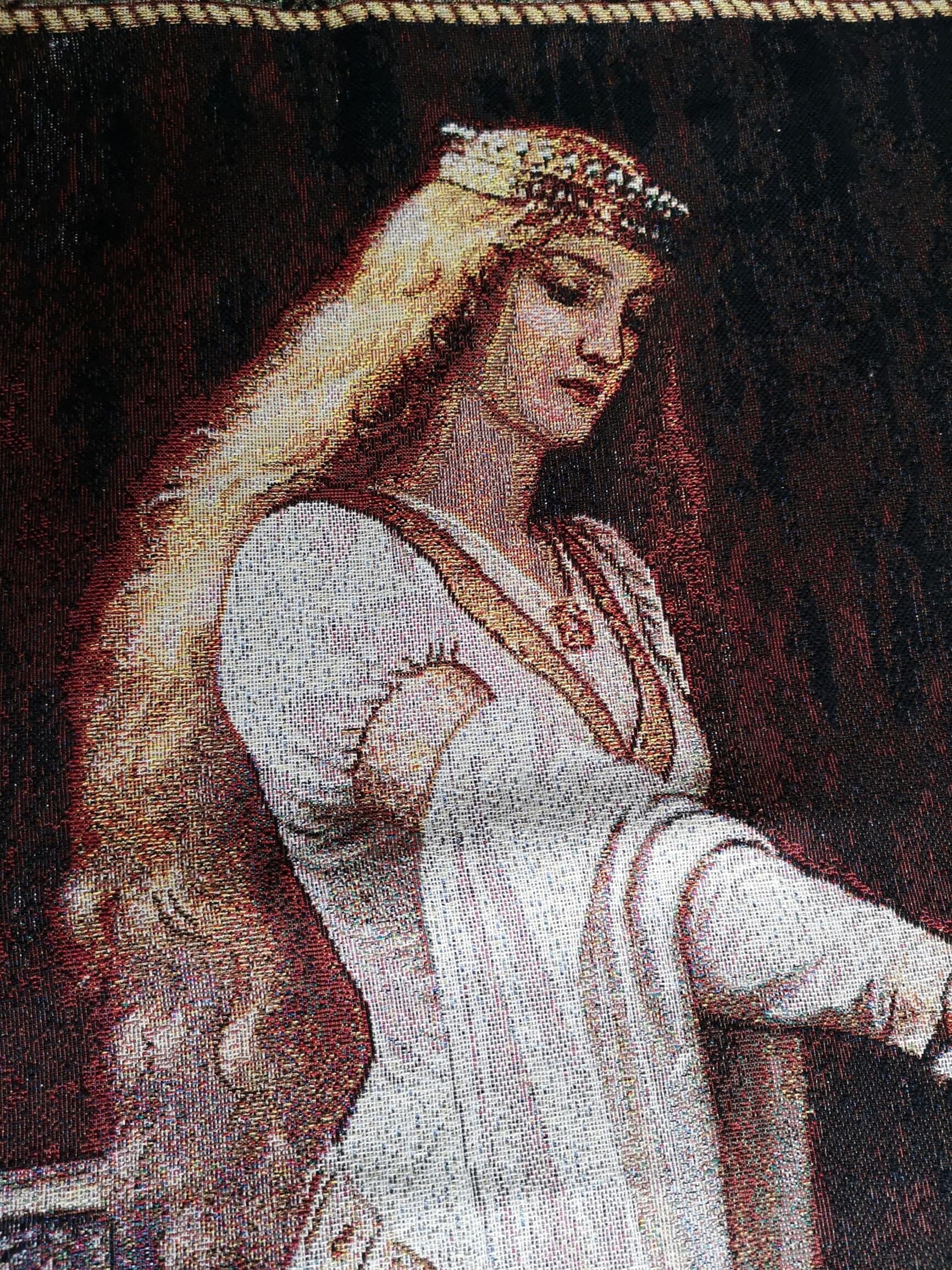 Woven Tapestry the Accolade Wall Hanging Pre-raphaelite Medieval Queen ...