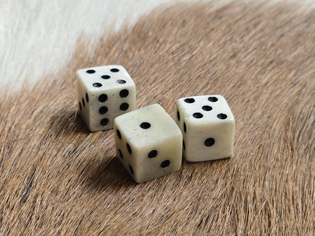 Dice, Set of 3 Cow Bone Gambling Die Post Medieval Dice, LARP ...