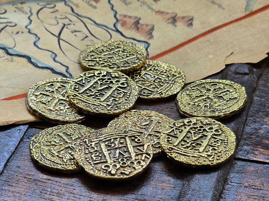Replica Gold Doubloon: Pirate Treasure Coin, Cosplay Prop Priced for ...