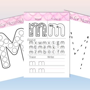 MERMAID ACTIVITY Pack, Handwriting, Letter M, Number Practice ...