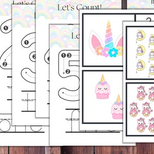 UNICORN ACTIVITY PACKET, Handwriting, Tracing, Pattern, Counting ...
