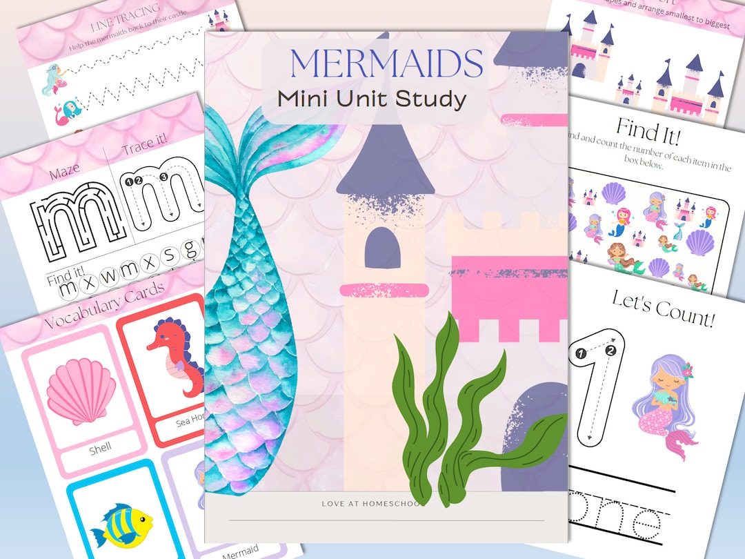 MERMAID ACTIVITY Pack, Handwriting, Letter M, Number Practice ...