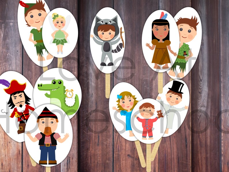Peter Pan Printable Character Puppets, INSTANT DOWNLOAD - Etsy