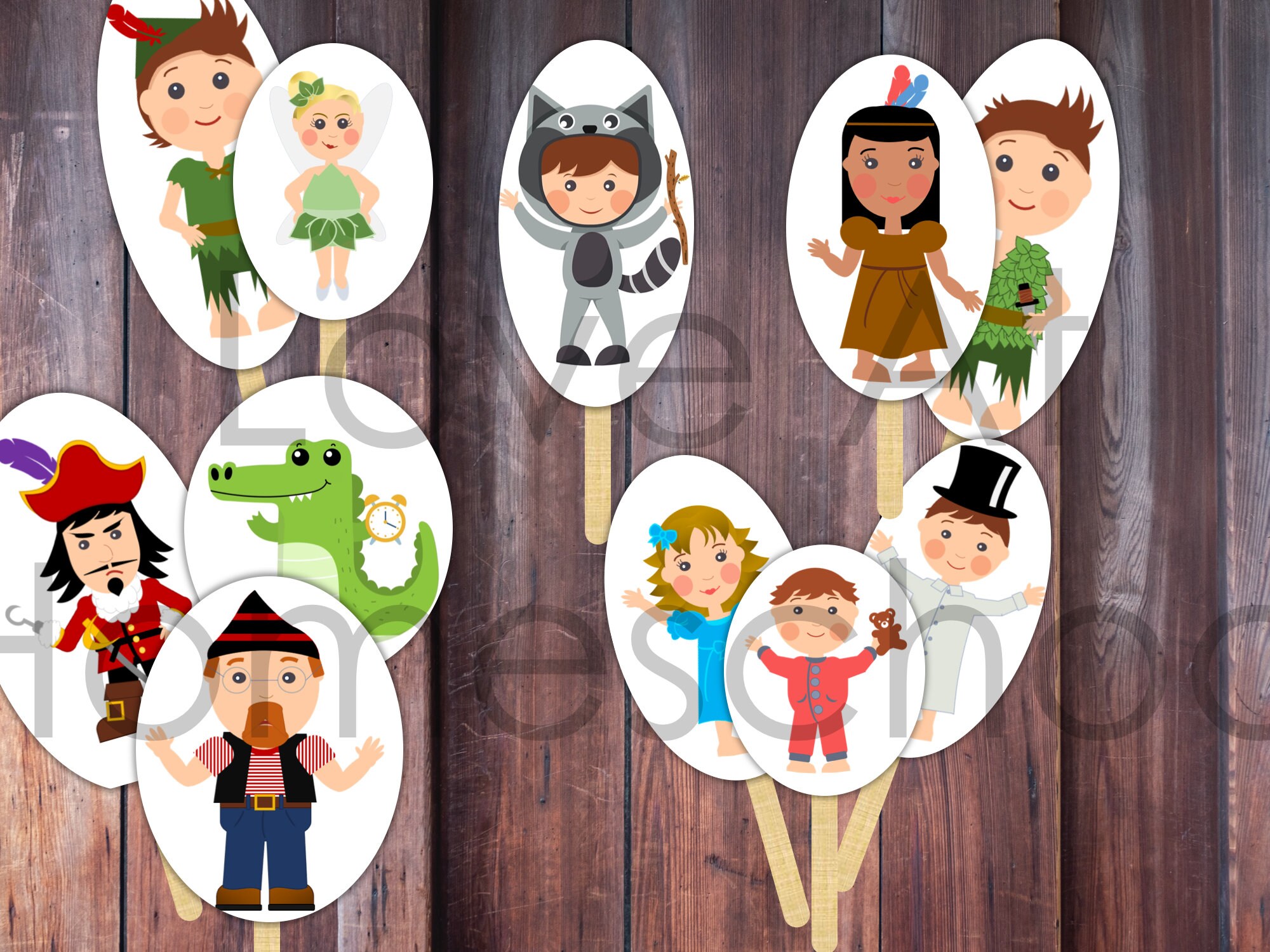 Peter Pan Printable Character Puppets, INSTANT DOWNLOAD - Etsy