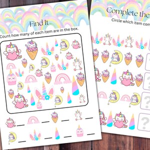 UNICORN ACTIVITY PACKET, Handwriting, Tracing, Pattern, Counting ...