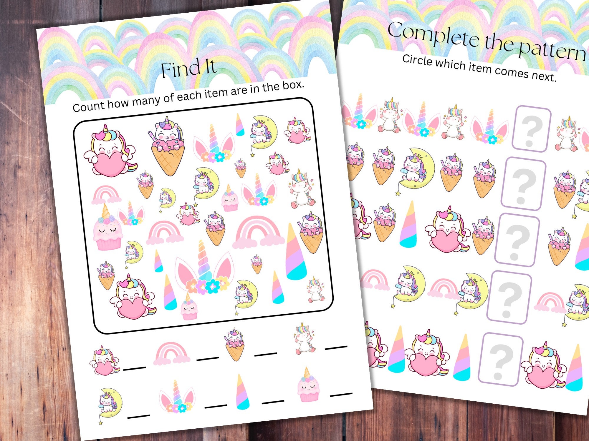 UNICORN ACTIVITY PACKET, Handwriting, Tracing, Pattern, Counting ...