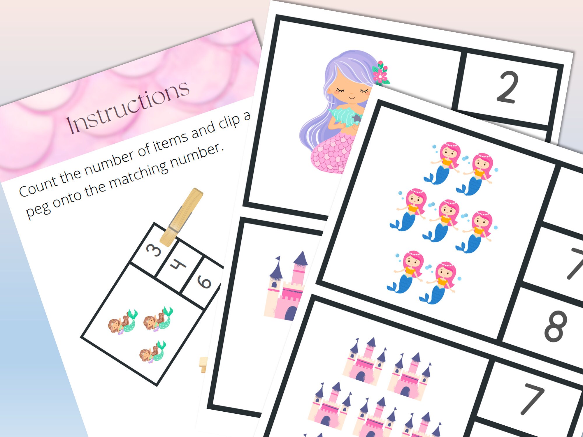 MERMAID ACTIVITY Pack, Handwriting, Letter M, Number Practice ...