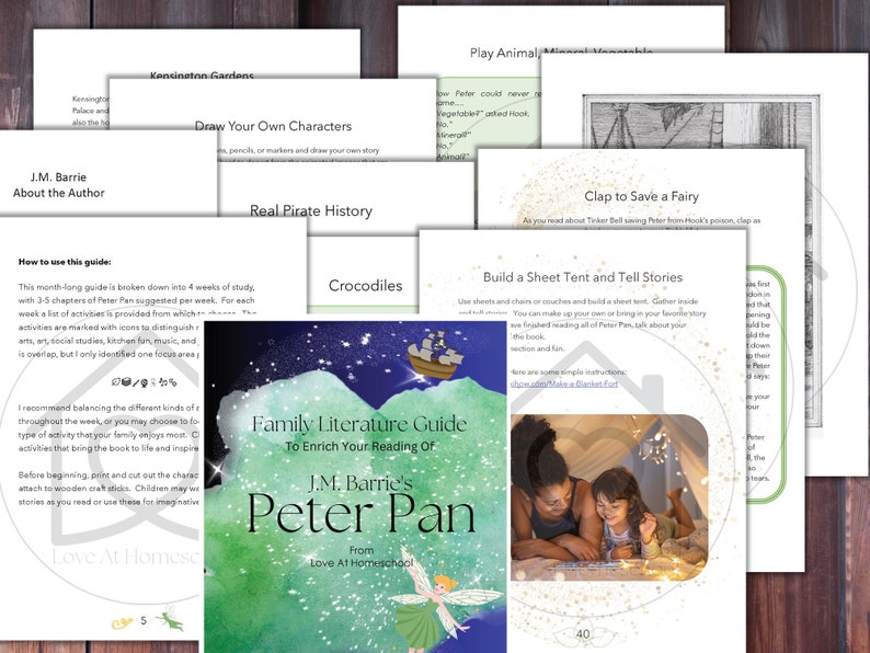 Peter Pan BUNDLE Literature Guide Plus Character PUPPETS, Homeschool ...