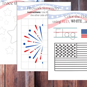 JULY 4th ACTIVITY PACKET, Handwriting, Tracing, Patterns, Counting ...