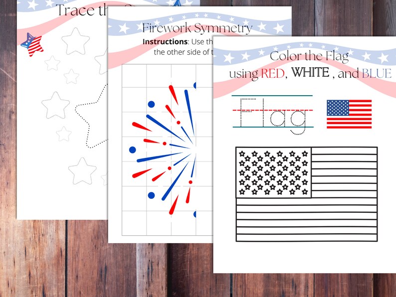 JULY 4th ACTIVITY PACKET, Handwriting, Tracing, Patterns, Counting ...