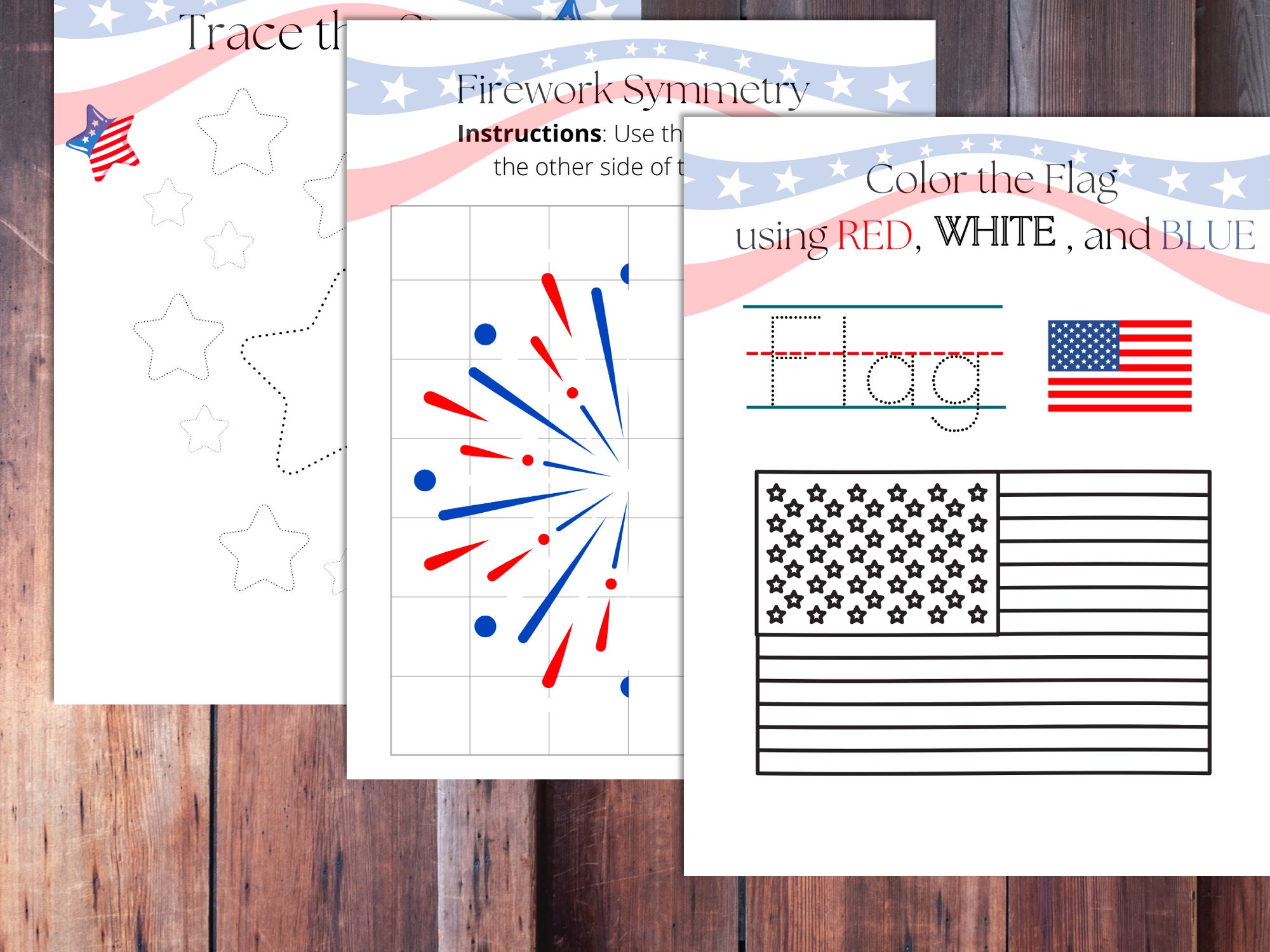 JULY 4th ACTIVITY PACKET, Handwriting, Tracing, Patterns, Counting ...