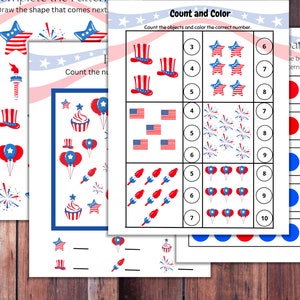JULY 4th ACTIVITY PACKET, Handwriting, Tracing, Patterns, Counting ...